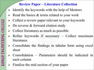 How to write a review paper | PDF
