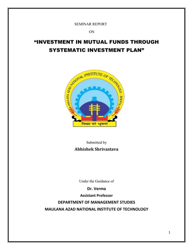Review paper on investment in mutual fund through systematic investment ...