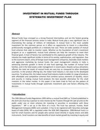 Review paper on investment in mutual fund through systematic investment ...