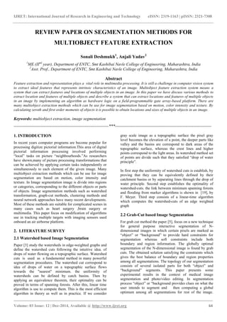 Review paper on segmentation methods for multiobject feature extraction ...
