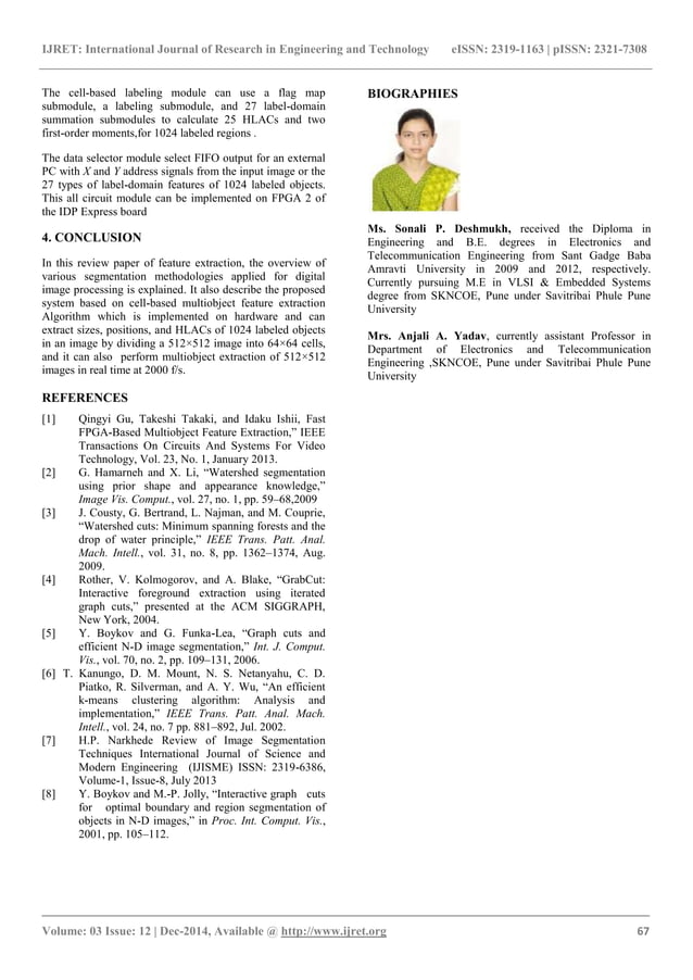 Review Paper On Segmentation Methods For Multiobject Feature Extraction