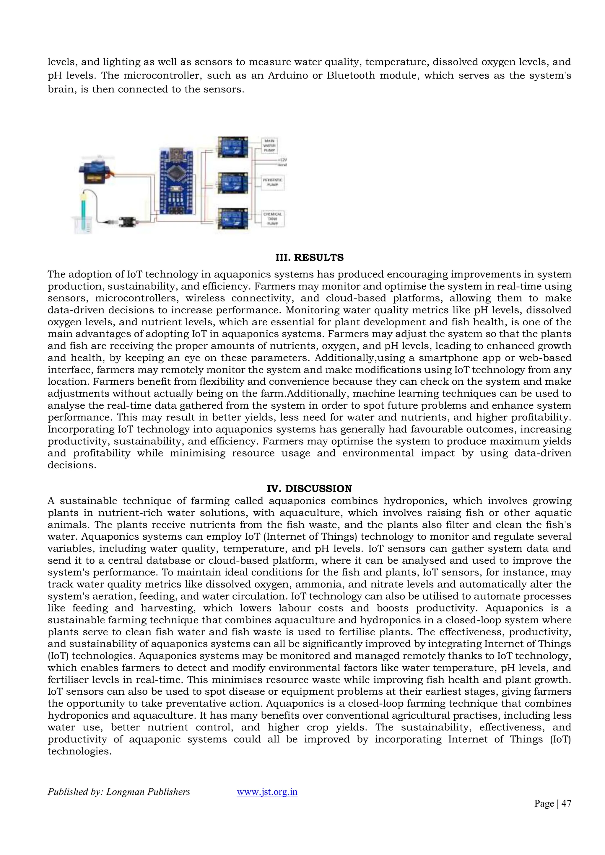 Design and Fabrication of Aquaponics Using IOT – A Review | PDF