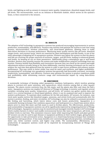 Design and Fabrication of Aquaponics Using IOT – A Review | PDF
