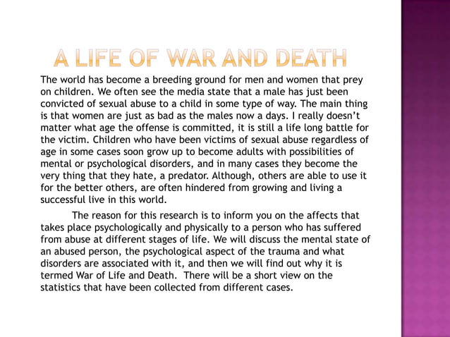 Review Portfolio A Life Of War And Death | PPT