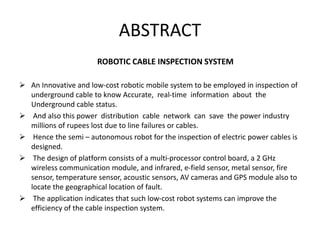Robotic cable inspection system | PPT