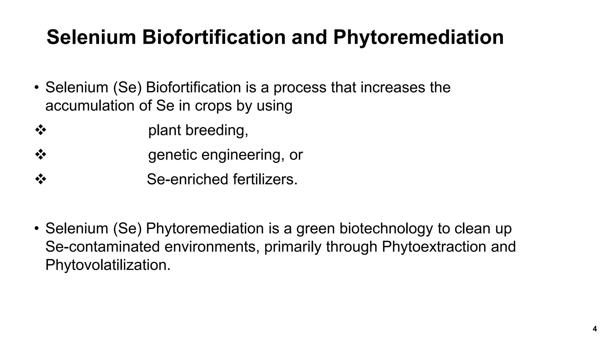Biofortification and Phytoremediation Strategies of Selenium | PPTX