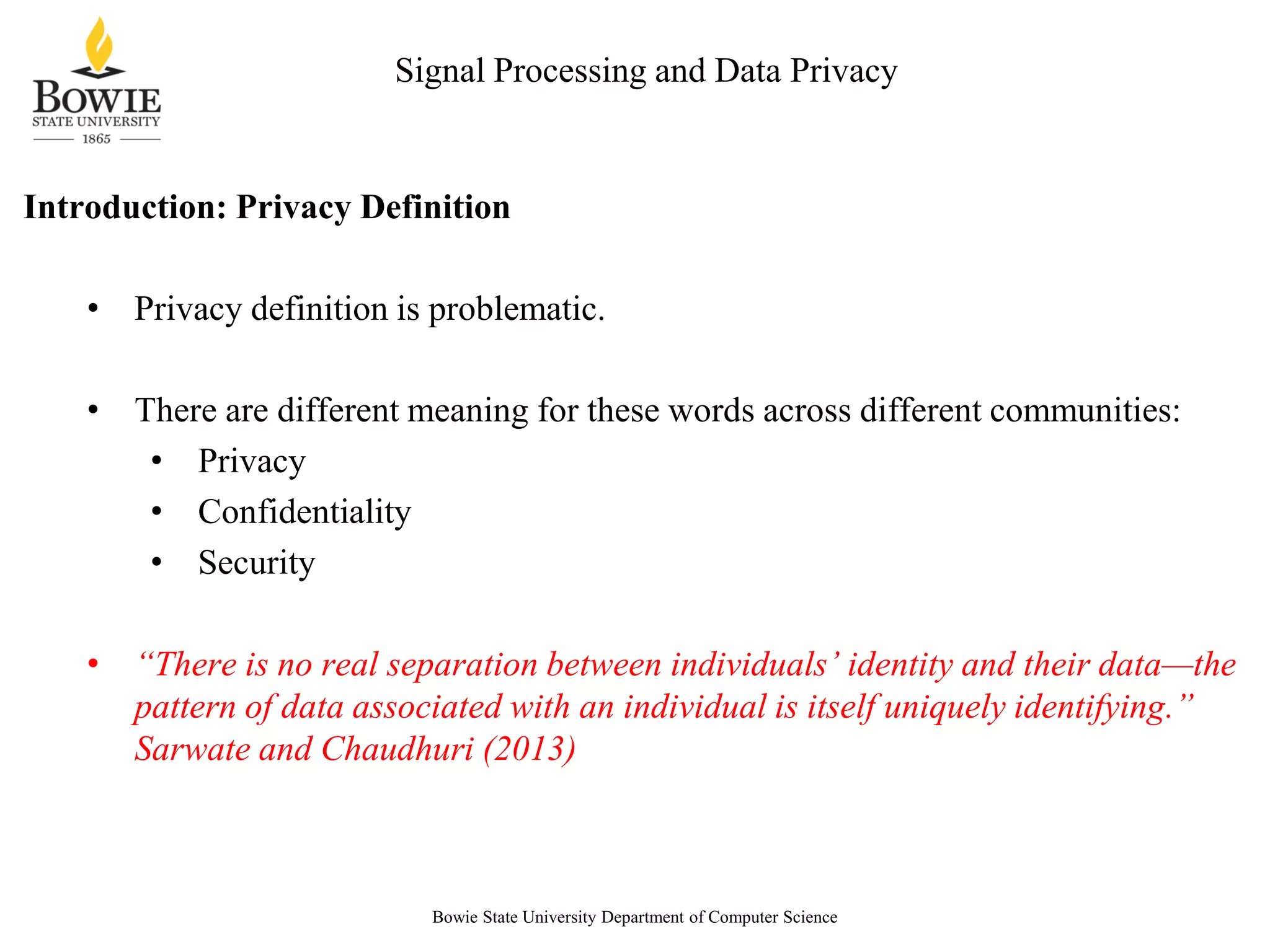 Lit Review Talk - Signal Processing and Machine Learning with ...