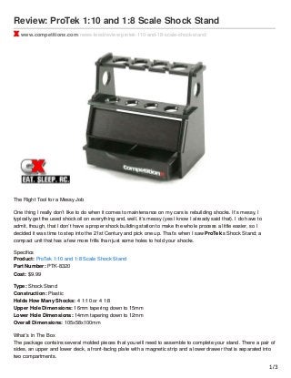 Review: ProTek 1:10 and 1:8 Scale Shock Stand