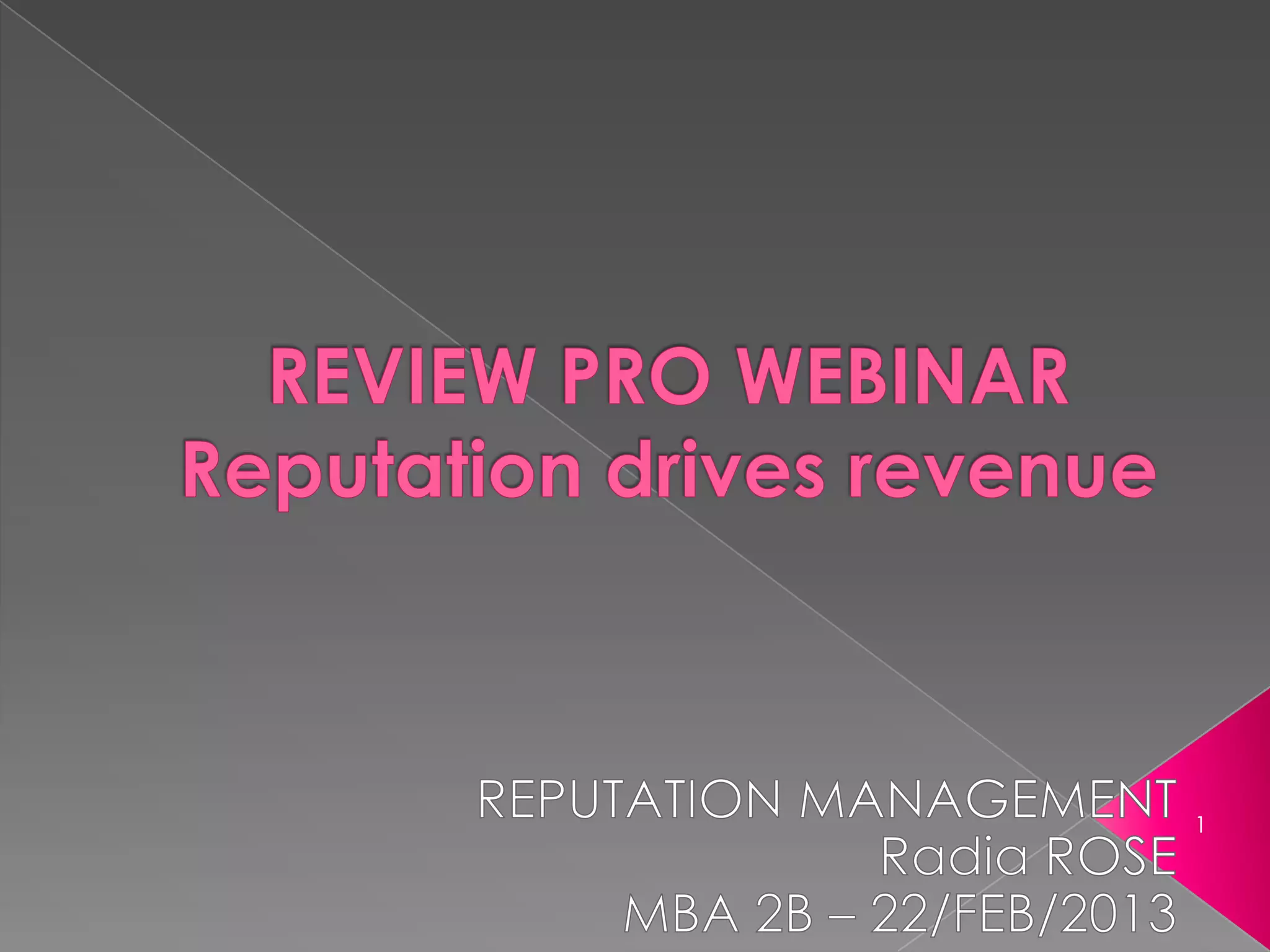 ReviewPro webinar | PPT
