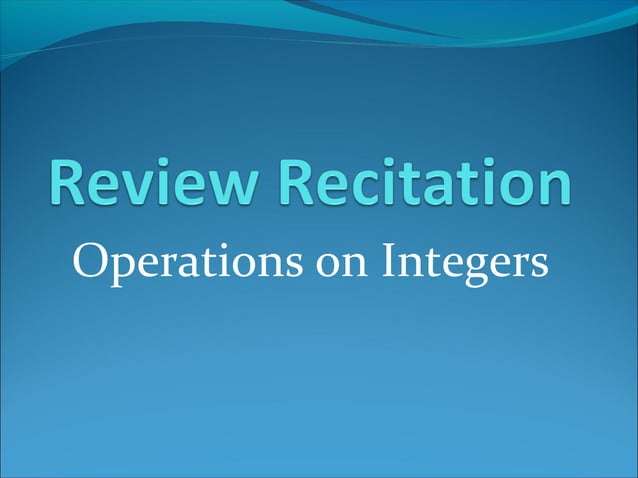 Review recitation in math | PPT