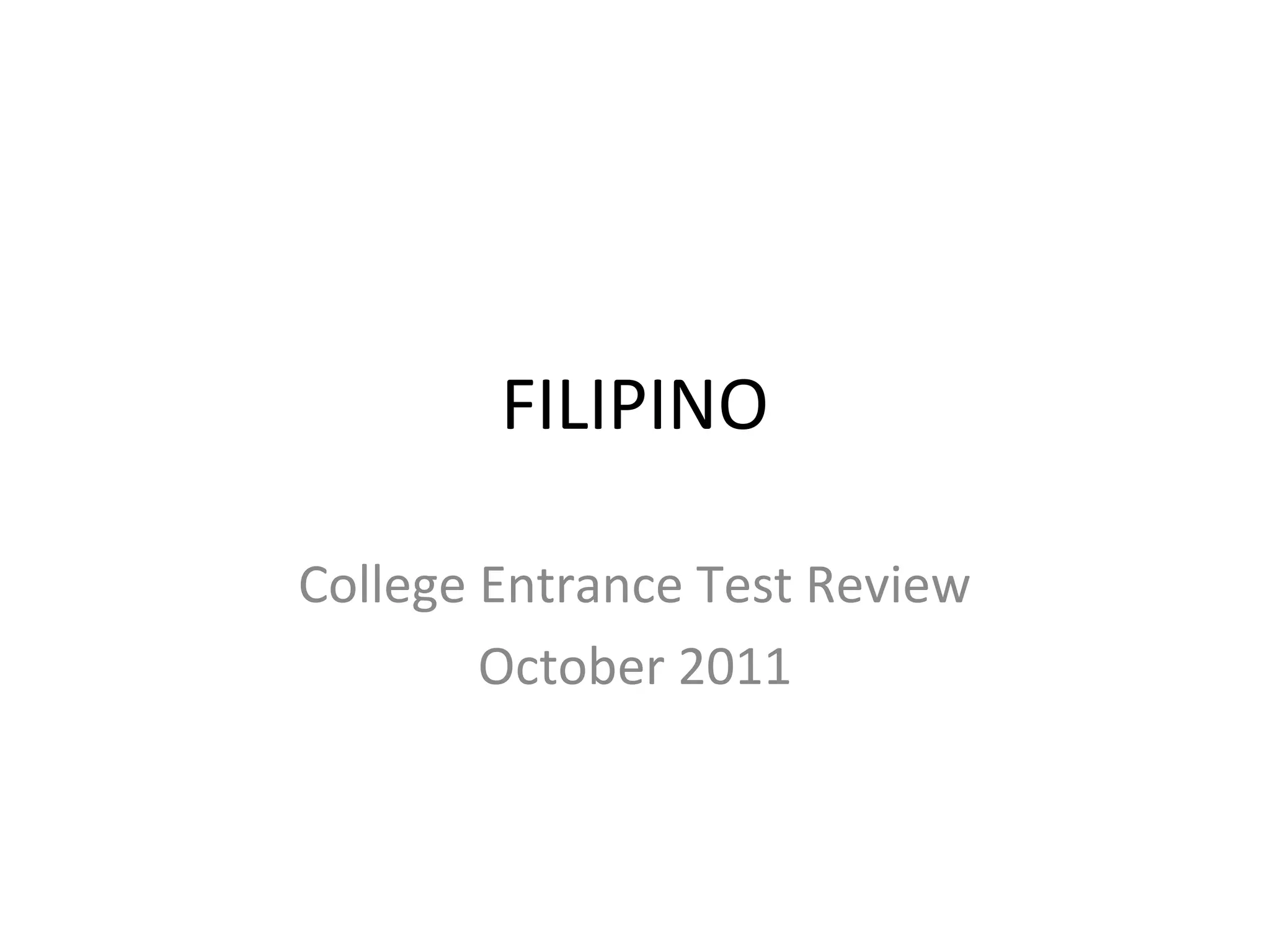 Review sa filipino | PPT