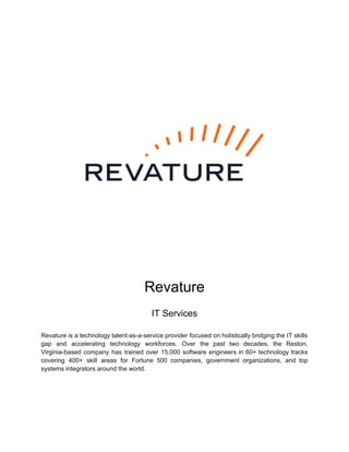 Reviews and Careers of Revature | IT Services | PDF