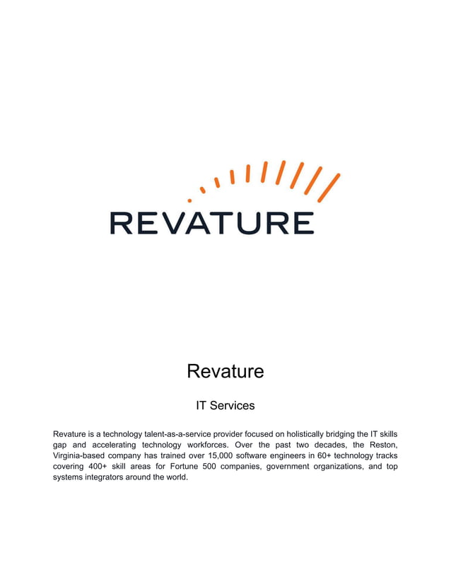 Reviews and Careers of Revature | IT Services | PDF