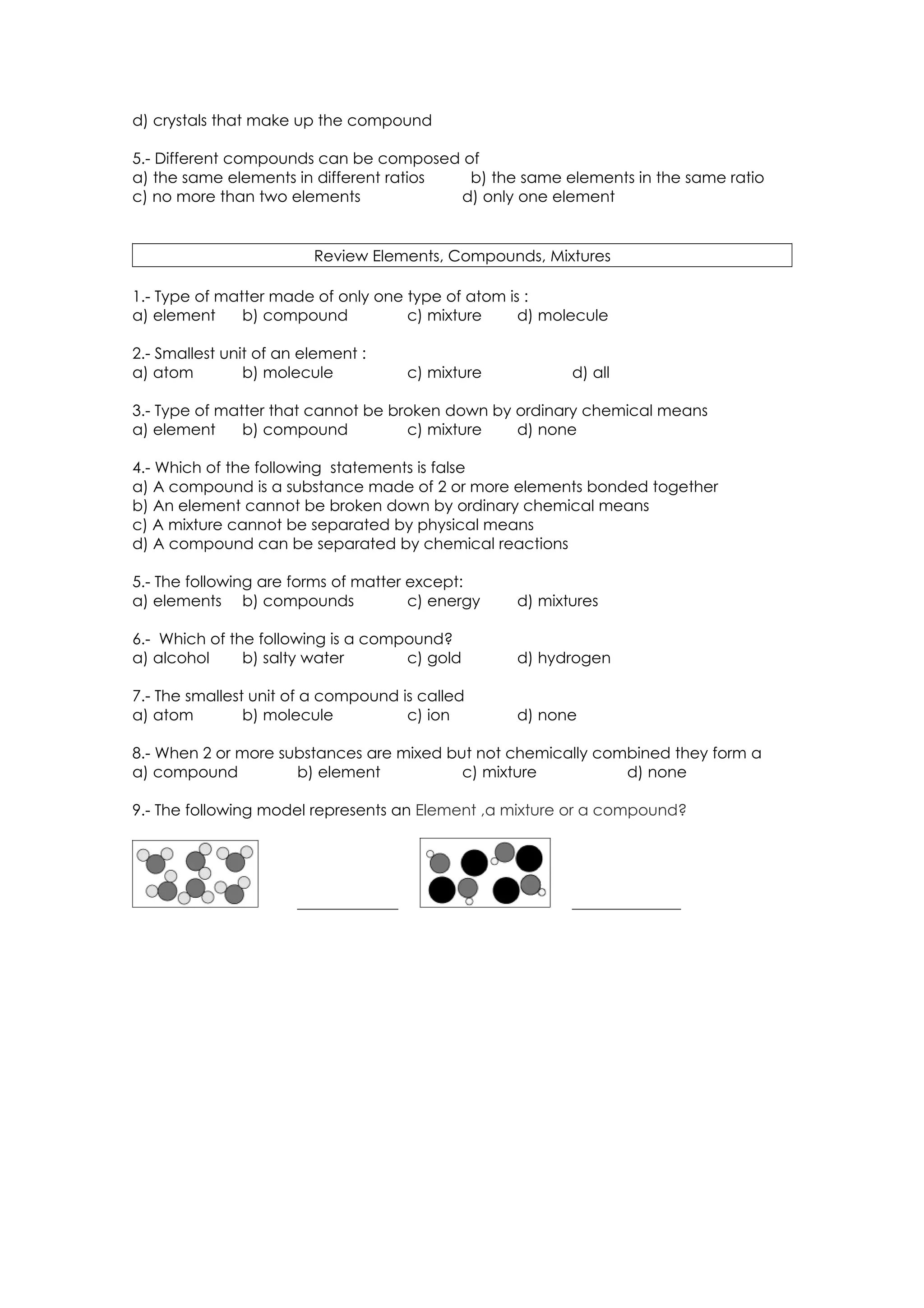 Quiz Balancing Chemical Equations 2 | PDF