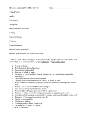 Review sheet | DOC