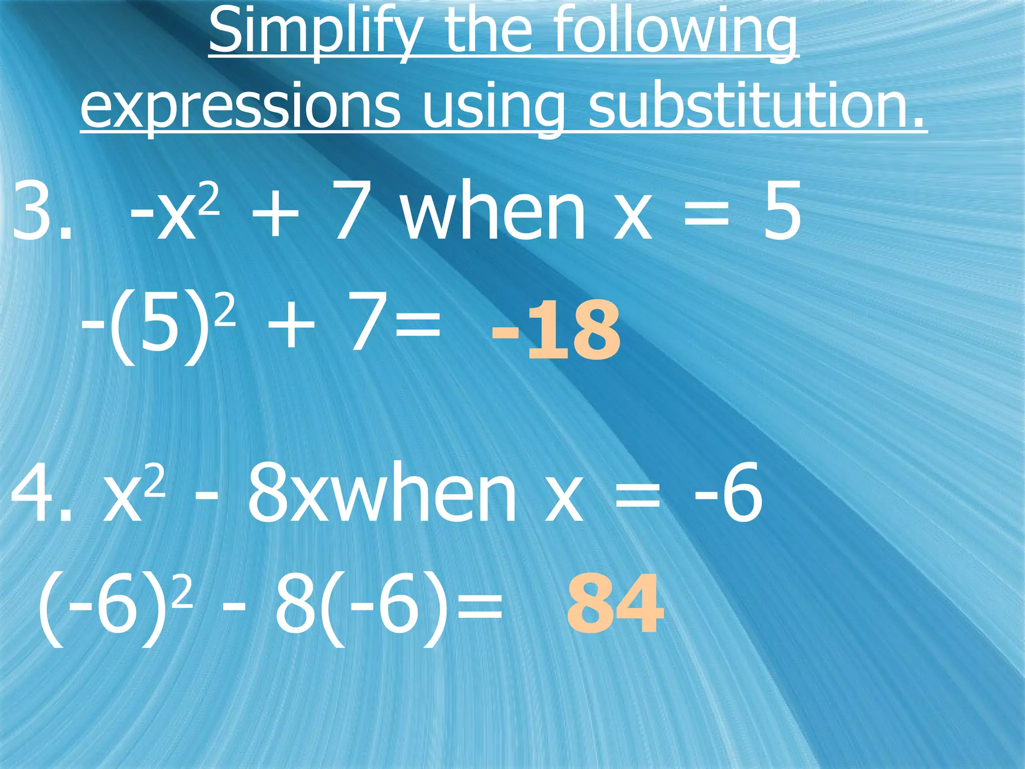 Review Sheet A Substitution And Solving Inequalities | PPT