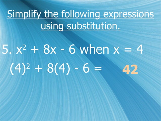 Review Sheet B Substitution And Solving Inequalities | PPT