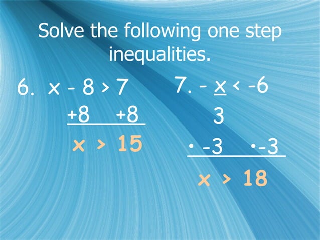Review Sheet B Substitution And Solving Inequalities | PPT