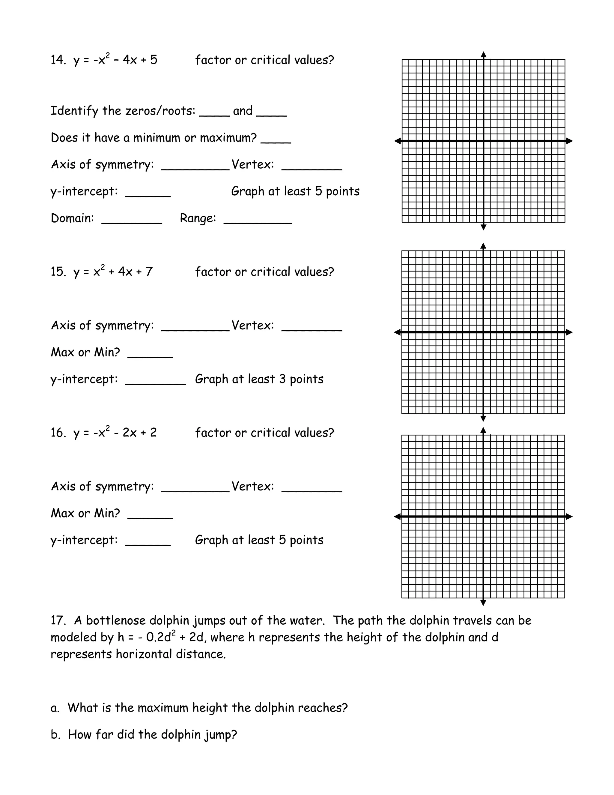 Review solving quadratics by graphing | PDF