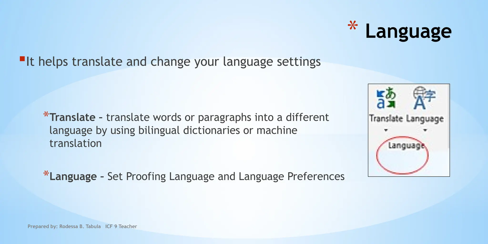 ICF - 8 REVIEW TAB IN MICROSOFT WORD 2016 | PPTX