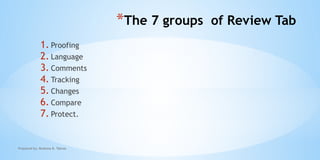 ICF - 8 REVIEW TAB IN MICROSOFT WORD 2016 | PPTX