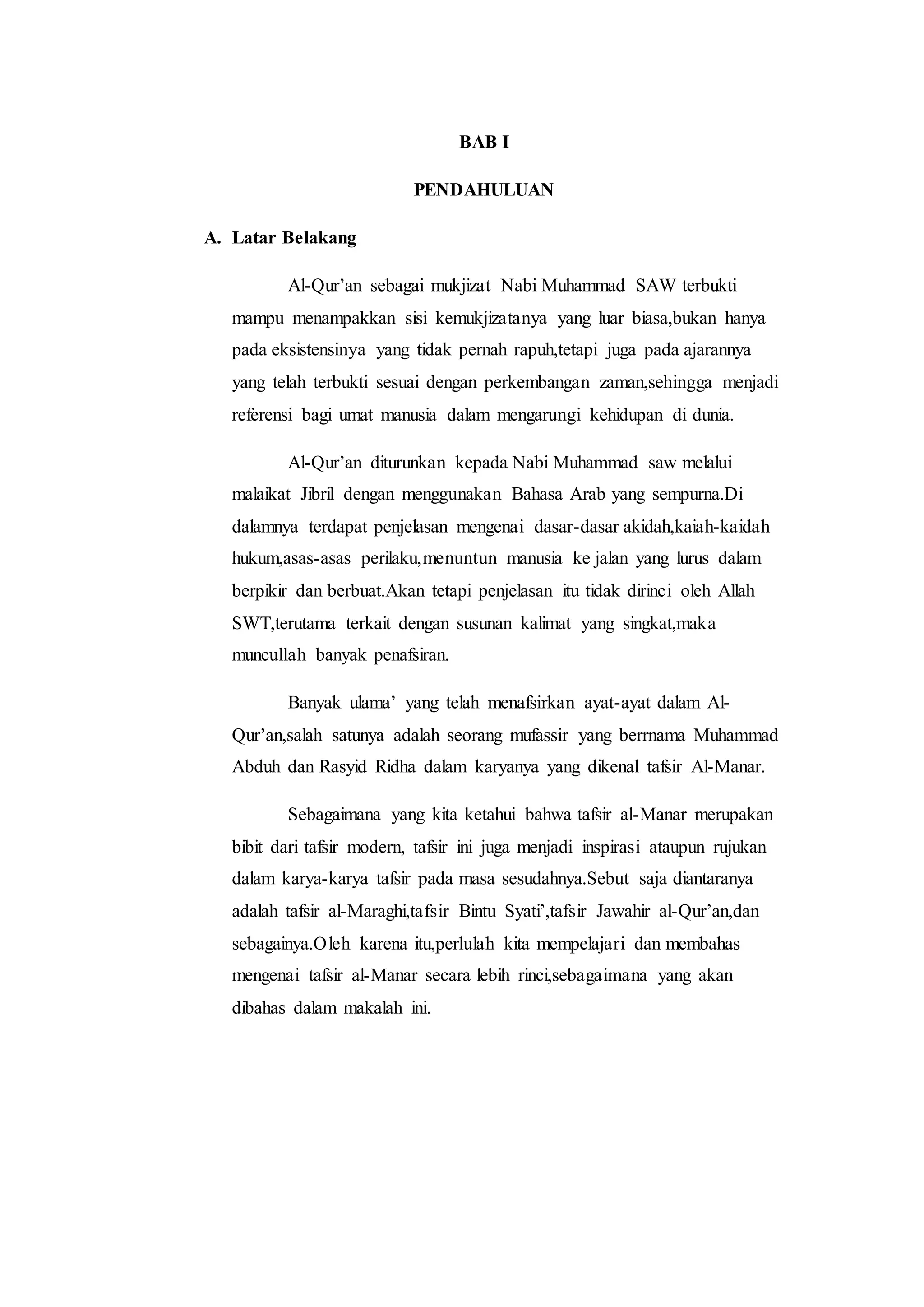 Review tafsir al manar | DOCX