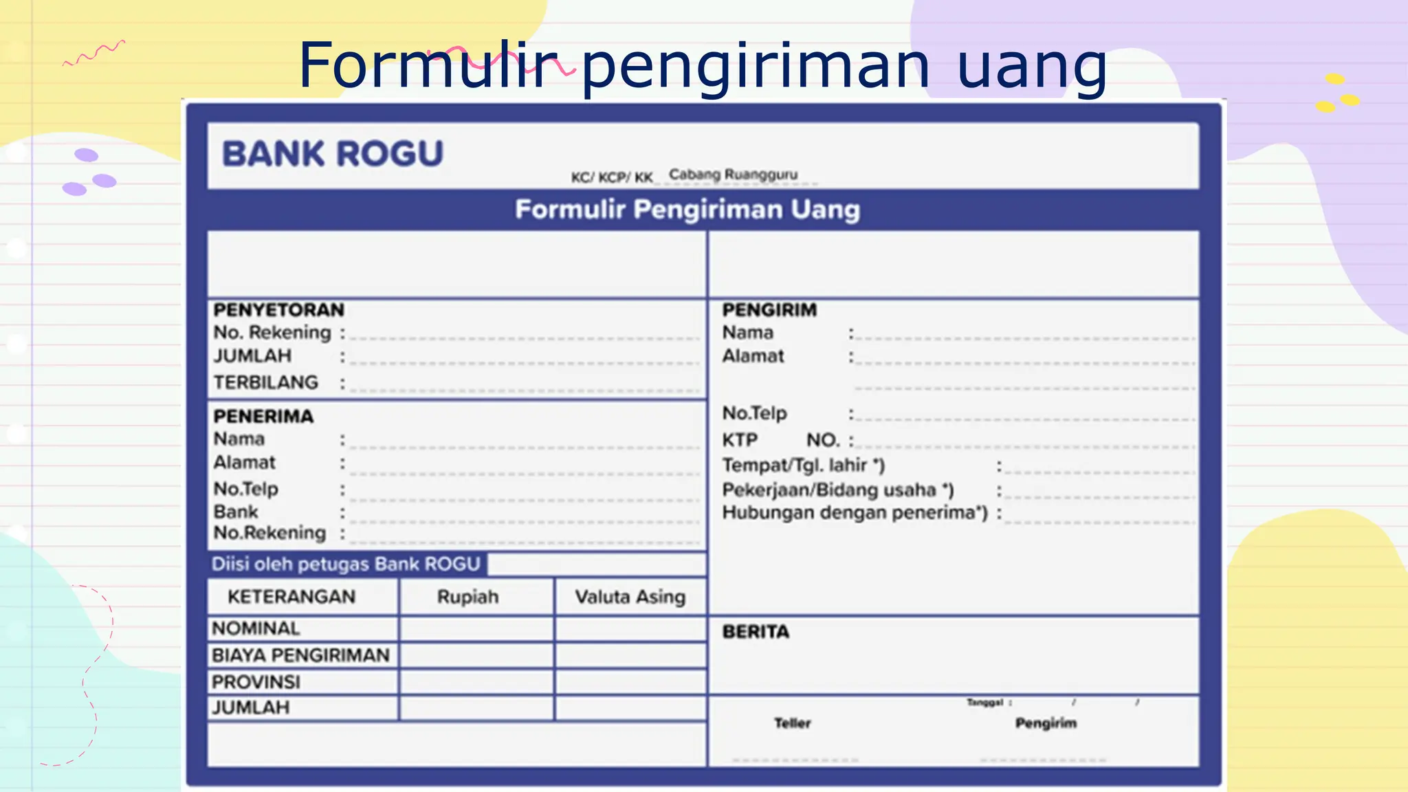 mateti formulir untuk sekolah dasar kelas enam | PPT
