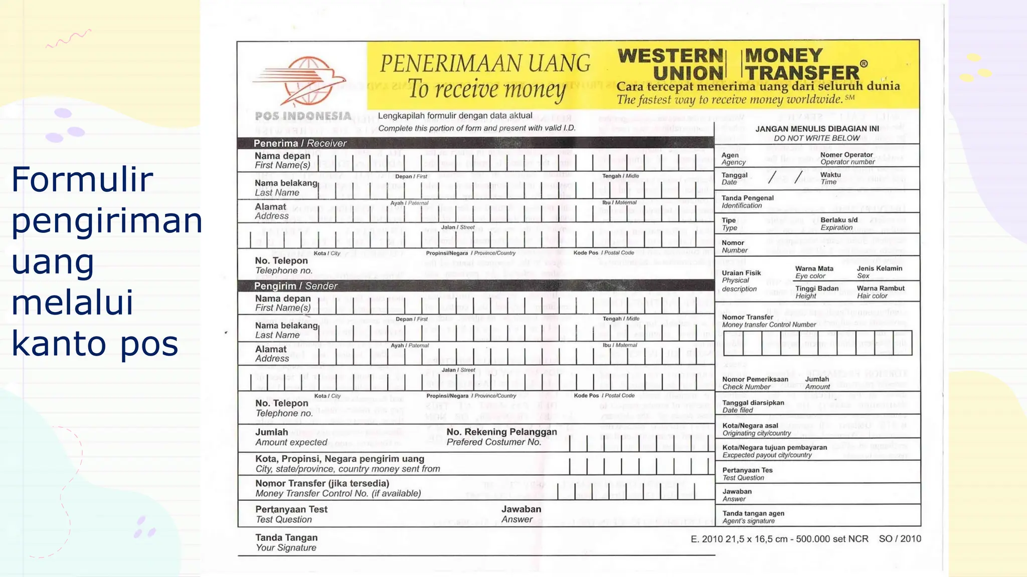 mateti formulir untuk sekolah dasar kelas enam | PPT