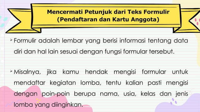 mateti formulir untuk sekolah dasar kelas enam | PPT