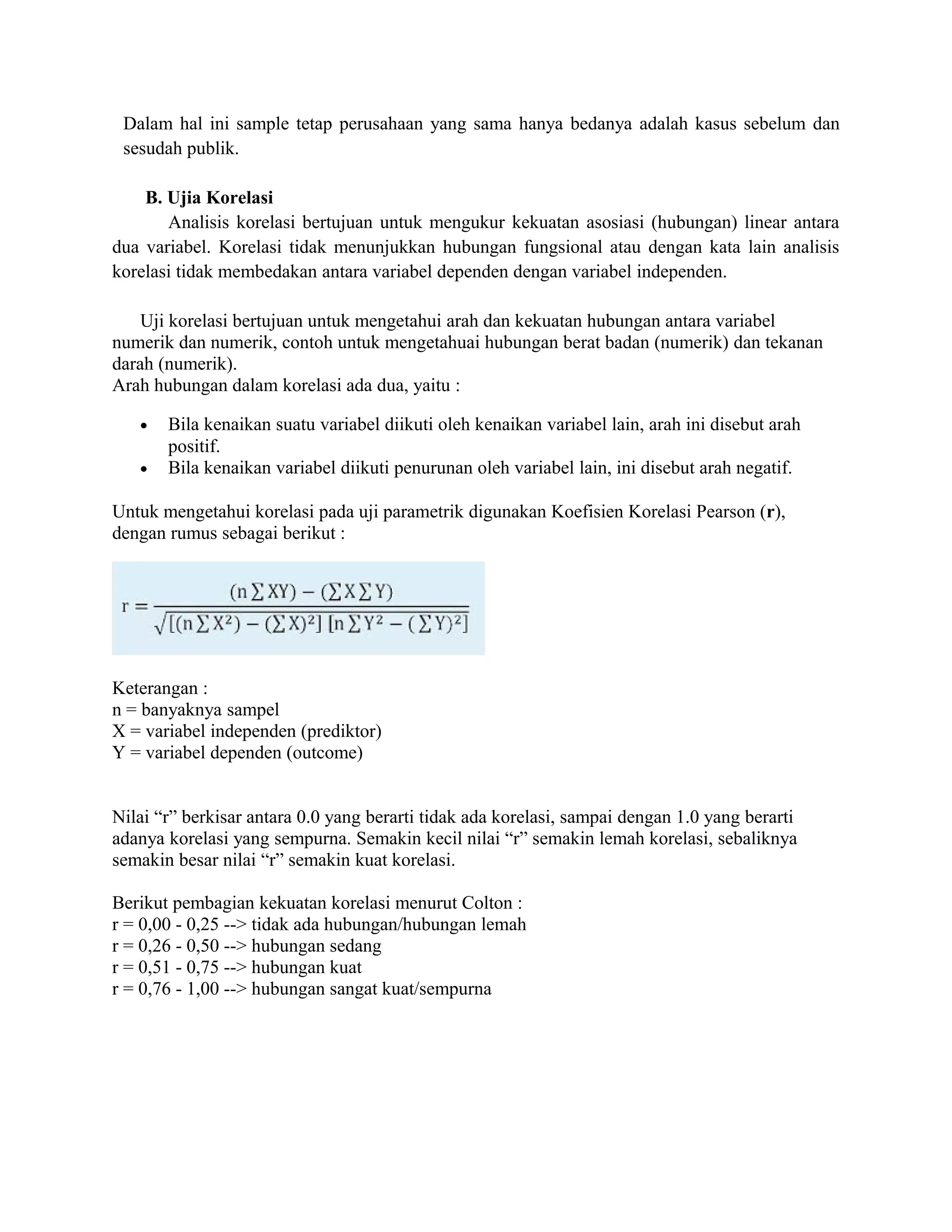 Review tentang statistik untuk uji beda dan uji korelasi | DOC Review tentang statistik untuk uji beda dan uji korelasi | DOC