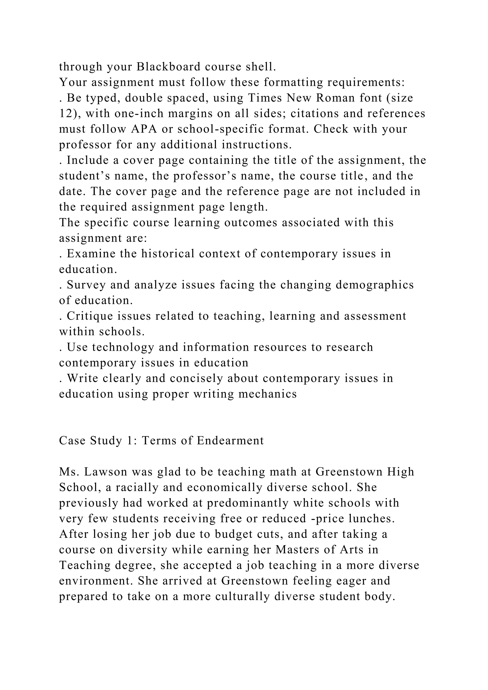 · Review the case study titled Terms of Endearment”, where teache.docx