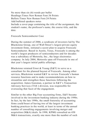 Review the Freescale Semiconductor casePrepare a twelve to twe.docx ...