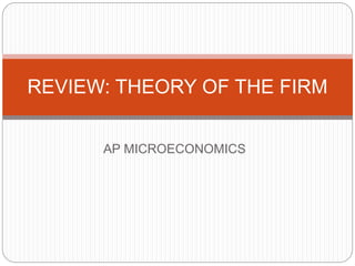 AP Micro Review - Theory of the Firm | PPTX
