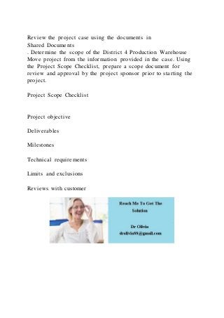 Review the project case using the documents in Shared Documents. | PDF