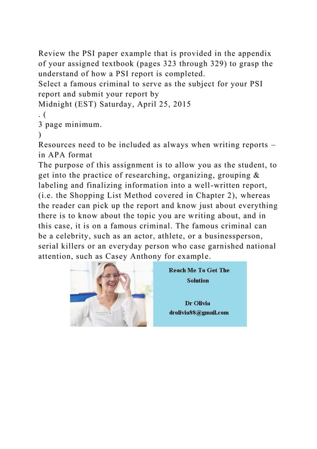 Review the PSI paper example that is provided in the appendix of you.docx