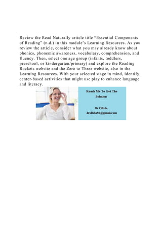 Review the Read Naturally article title Essential Components of.docx