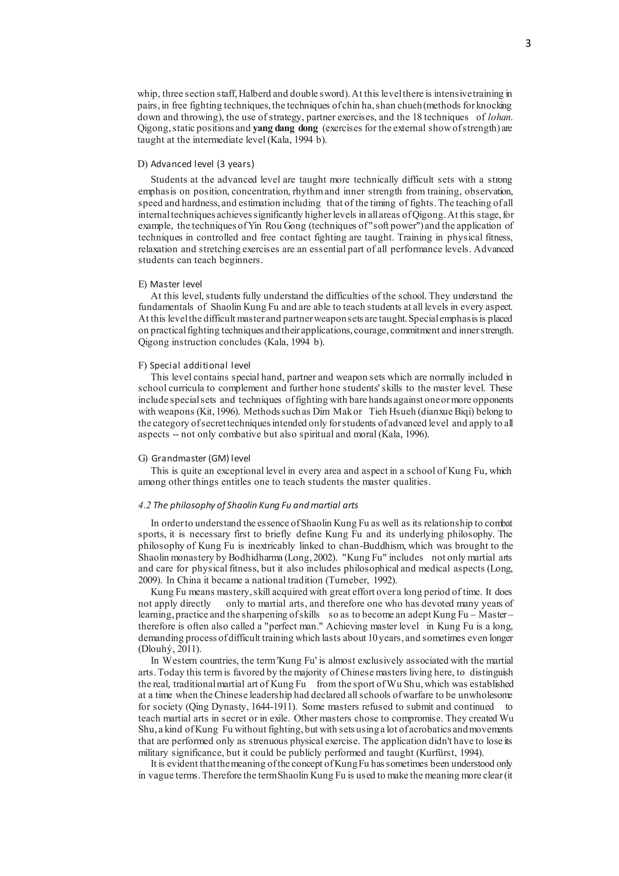 Review the structure of shaolin kung fu | DOCX