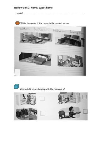 Review unit 2 - ROOMS OF THE HOUSE | PDF