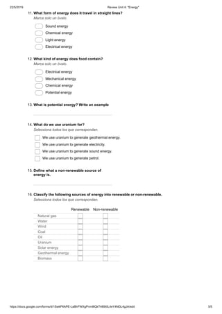 Review unit 4: Energy | PDF