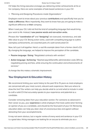 Review your cv critique top cv | PDF