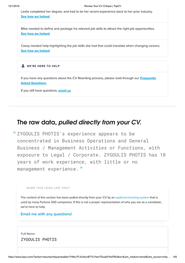 Review your cv critique top cv | PDF