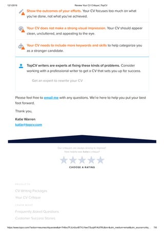 Review your cv critique top cv | PDF