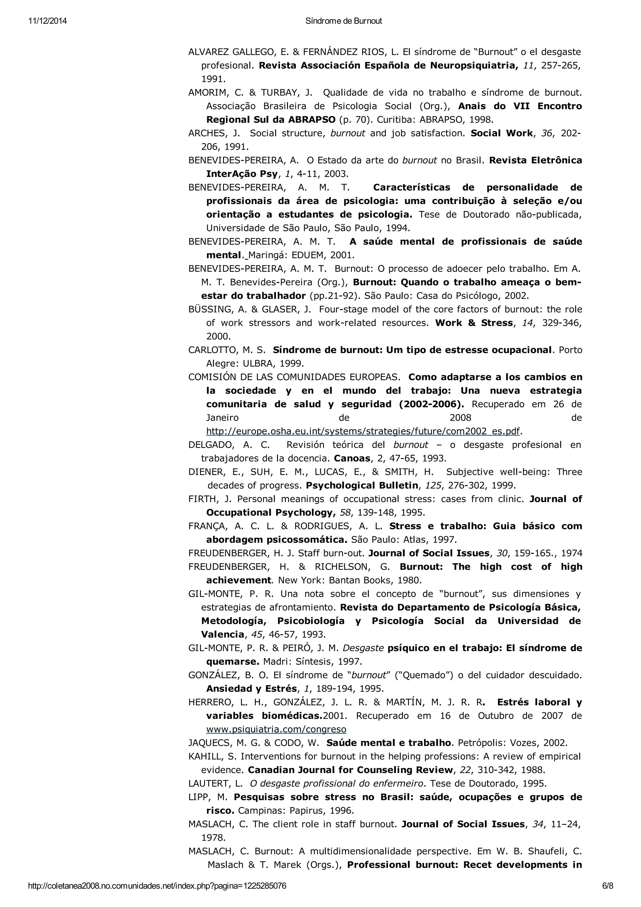 Síndrome de burnout | PDF