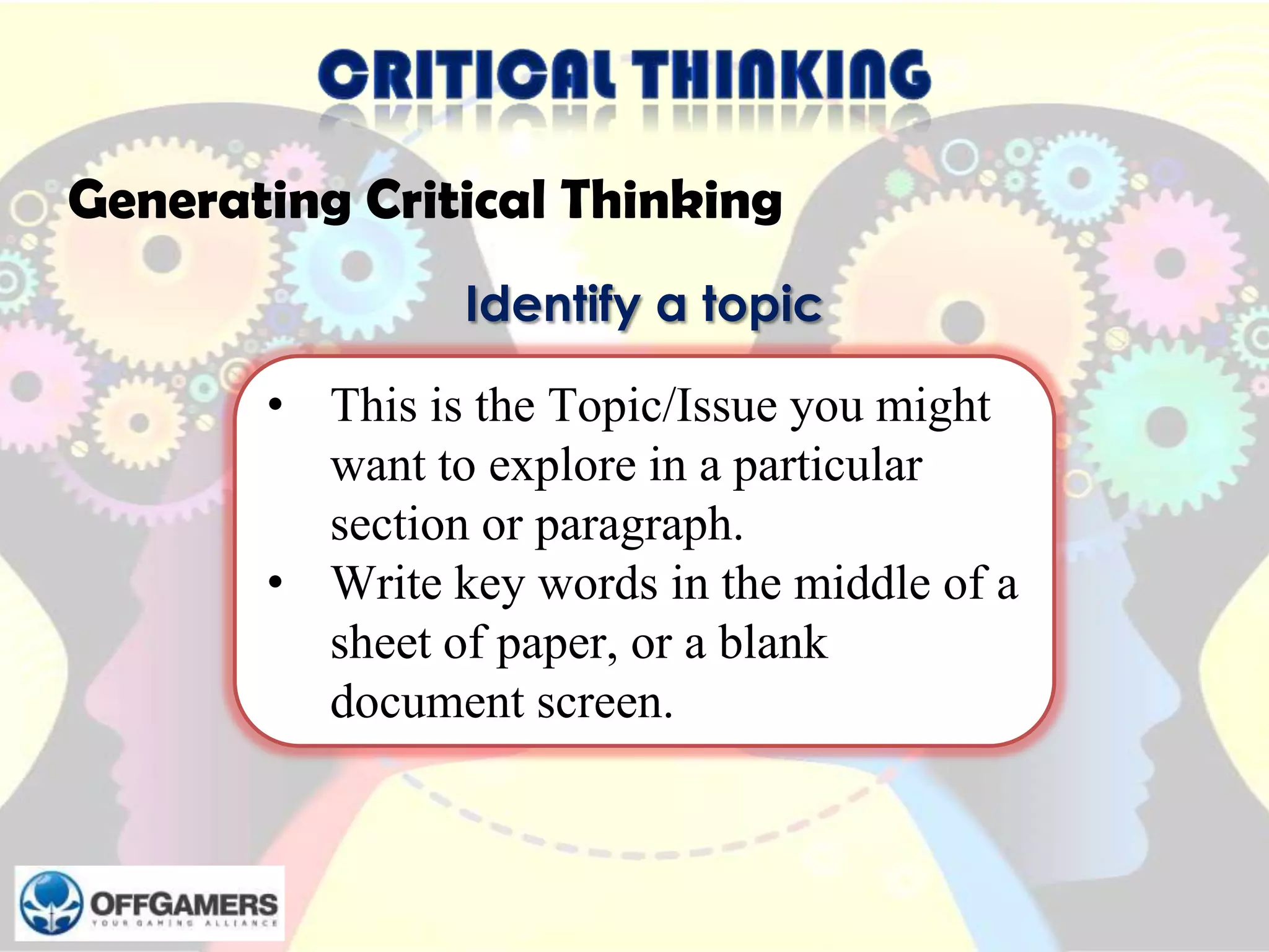 Critical Thinking - With Case Study | PPTX
