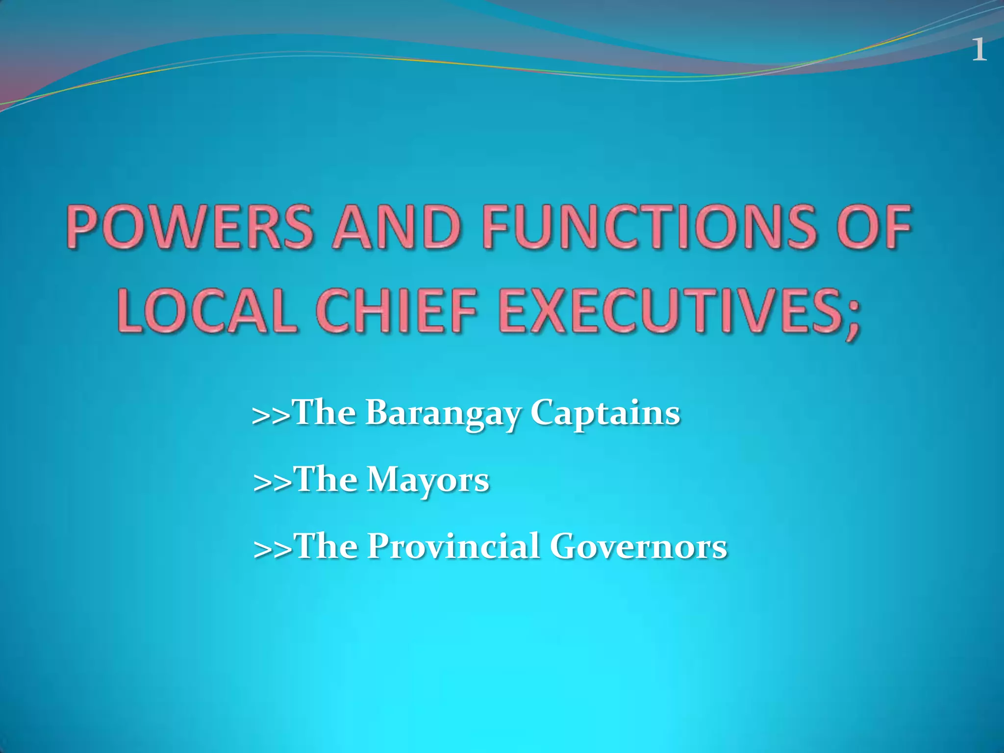 Local Chief Executives | PPTX