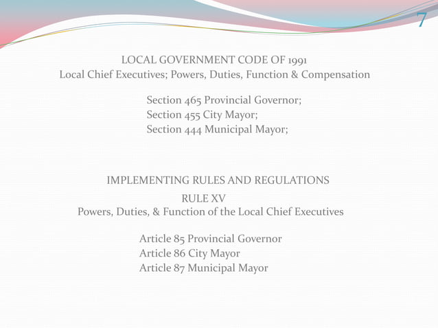 Local Chief Executives | PPTX | Law