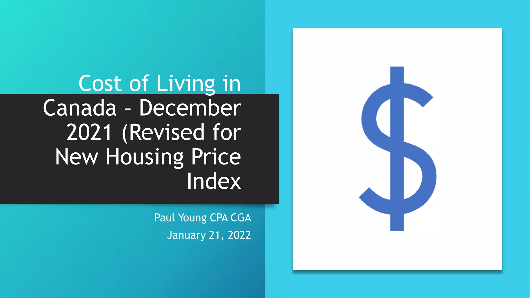 Cost of Living | Canada| December 2021 (Revised for New Housing Price ...