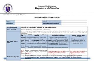 Workplace Application Plan for Revised K to 10 Curriculum ...