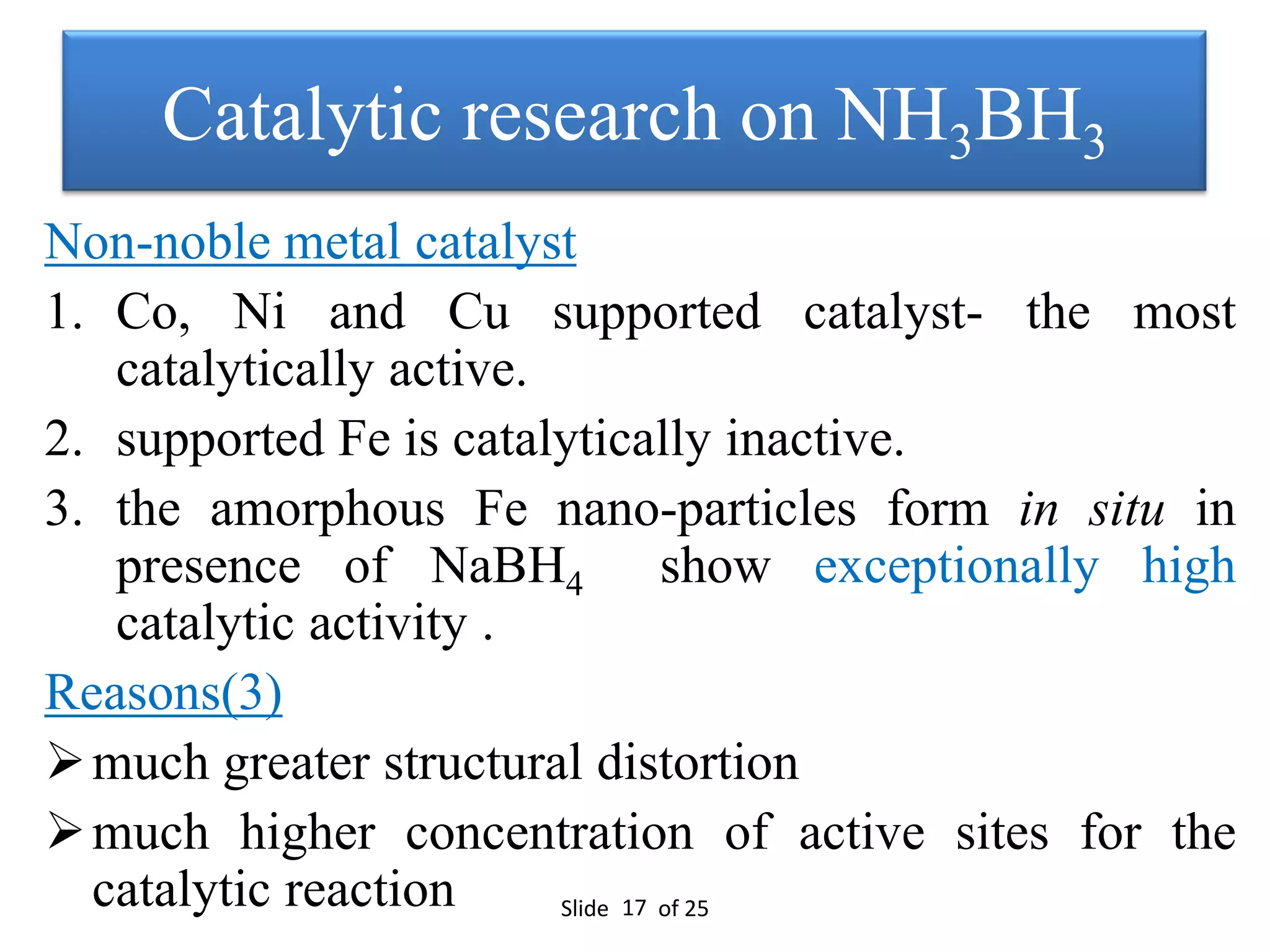 Revised hydrolysis of complex hydrides for hydrogen generation | PPT