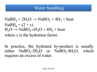 Revised hydrolysis of complex hydrides for hydrogen generation | PPT